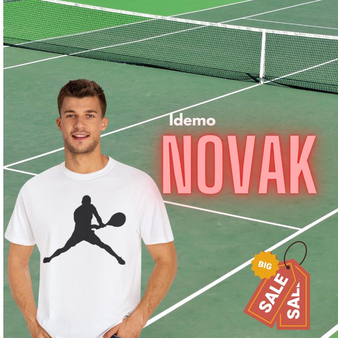 Novak Djokovic Splits Silhouette Tennis Champion T-shirt - Etsy UK