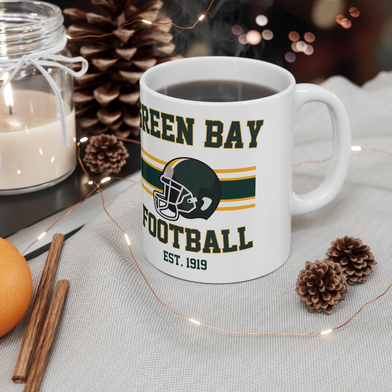 Green Bay Packers White Mug NFL Football Custom Game Day Mug ...