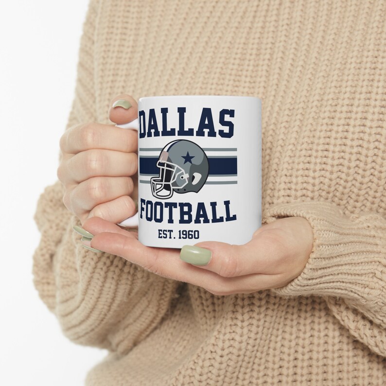 Dallas Cowboys Mug, Vintage Style Coffee Cup, NFL Football Fan ...