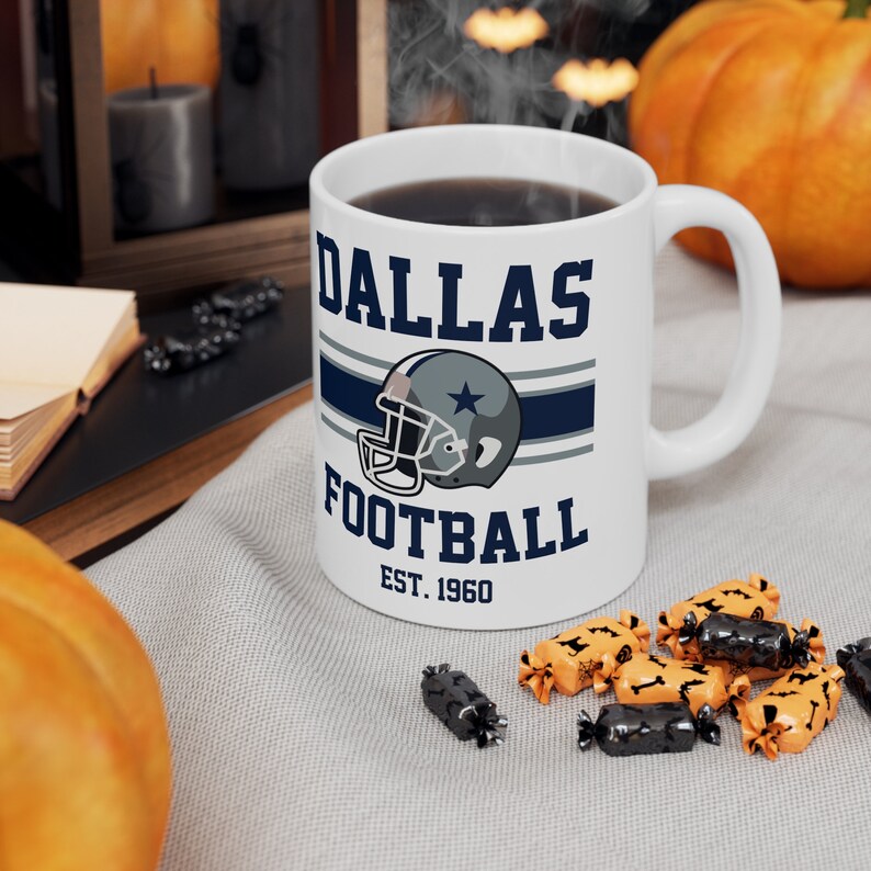 Dallas Cowboys Mug, Vintage Style Coffee Cup, NFL Football Fan ...