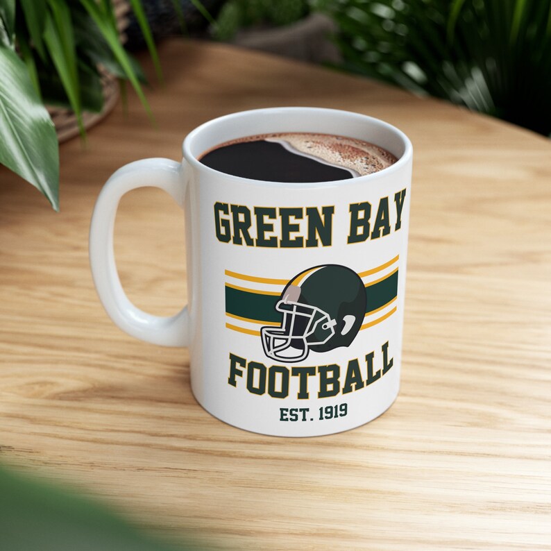 Green Bay Packers White Mug NFL Football Custom Game Day Mug ...
