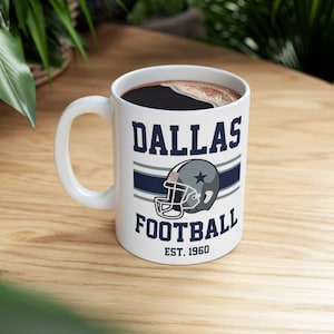 Dallas Cowboys Mug, Vintage Style Coffee Cup, NFL Football Fan ...