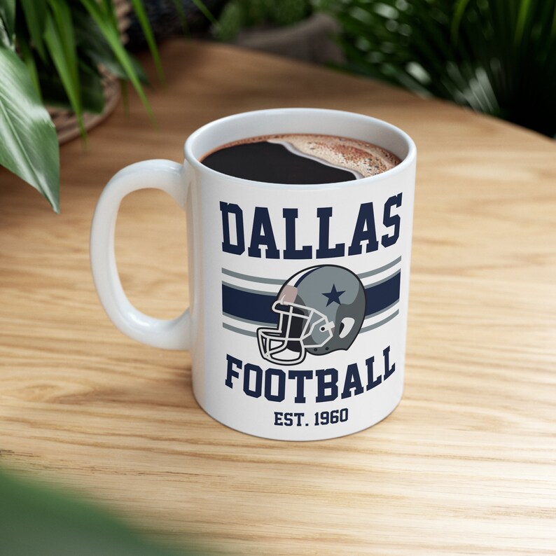 Dallas Cowboys Mug, Vintage Style Coffee Cup, NFL Football Fan ...