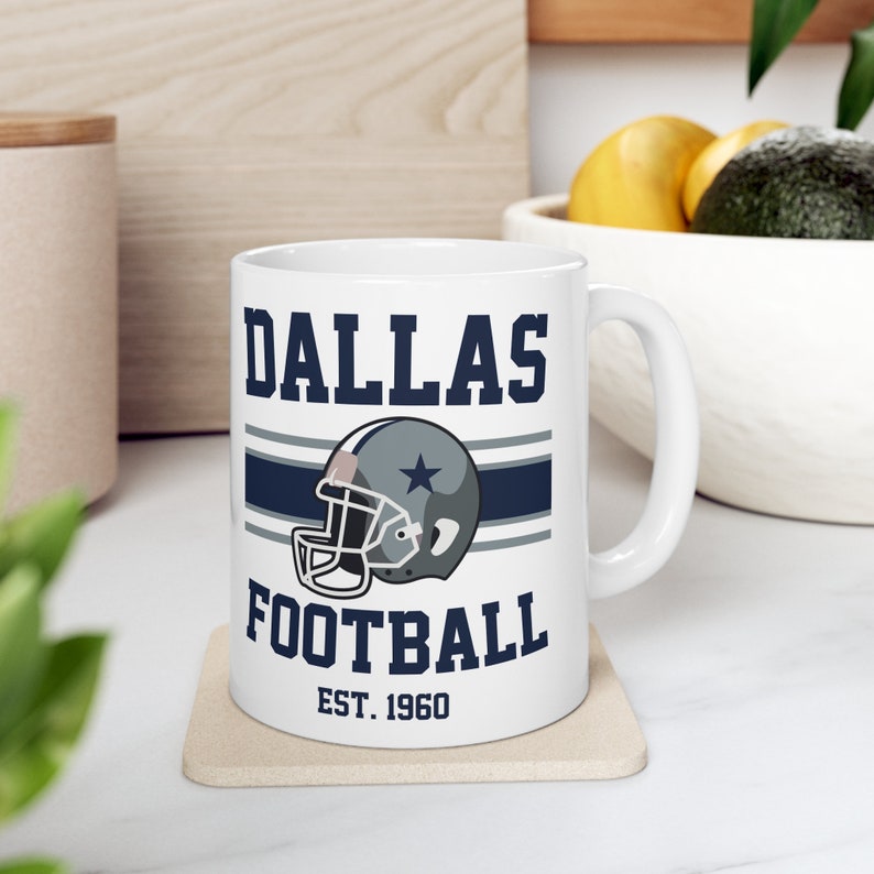 Dallas Cowboys Mug, Vintage Style Coffee Cup, NFL Football Fan ...
