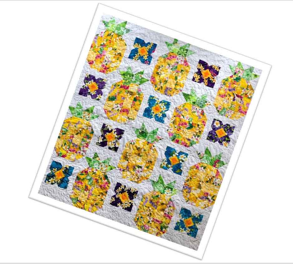 Pineapples and Plumeria Quilt Pattern. Finishes at 64" X 73". - Etsy