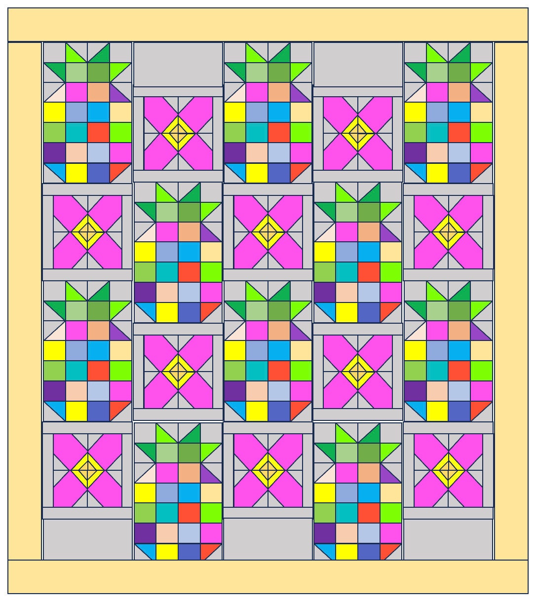 Pineapples and Plumeria Quilt Pattern. Finishes at 64 X 73. - Etsy