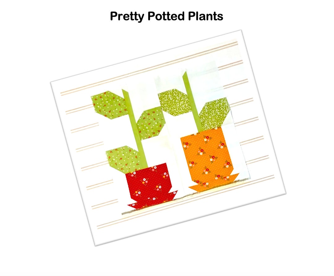Potted Plants Quilt Block Pattern: Beginner Friendly (PDF Pattern) - Etsy