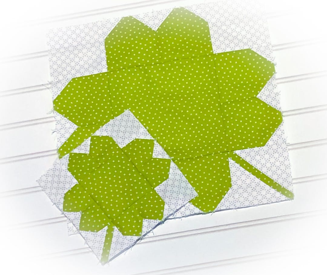 Lucky You - Four Leaf Clover Quilt Block Pattern. Pattern Makes a 6.5 ...