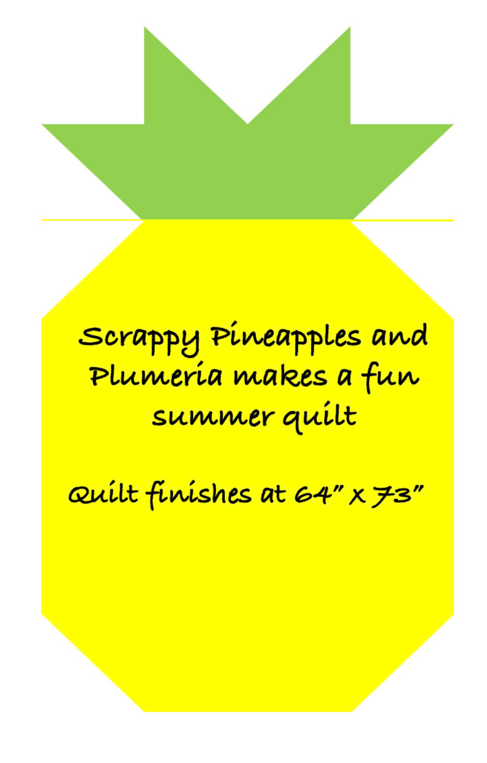 Pineapples and Plumeria Quilt Pattern. Finishes at 64" X 73". - Etsy