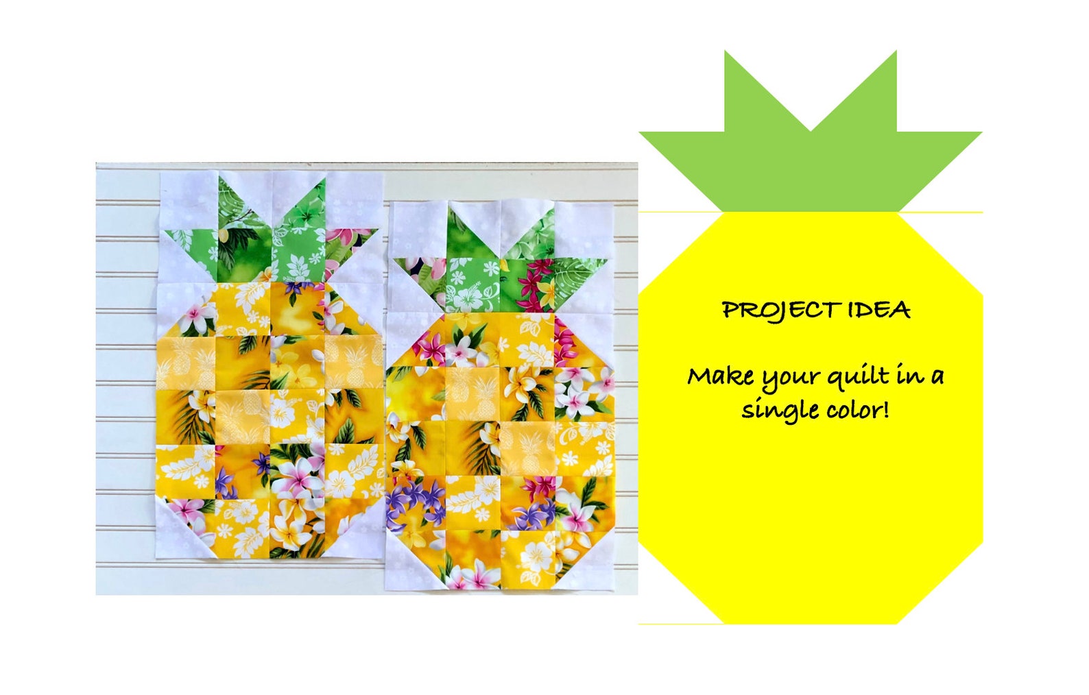 Pineapples and Plumeria Quilt Pattern. Finishes at 64" X 73". - Etsy