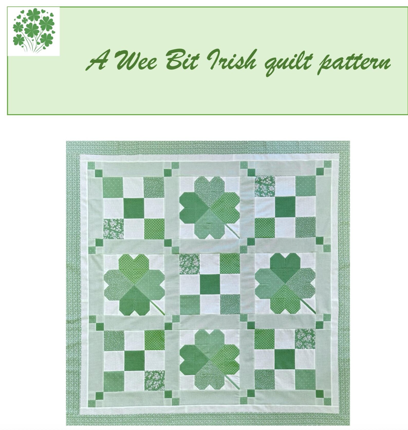 A Wee Bit Irish Quilt Top Pattern. Make a Throw-sized, Scrappy St ...
