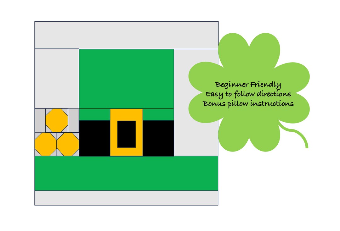 Leprechaun Hat Quilt Block Pattern. Includes Bonus Instructions for ...