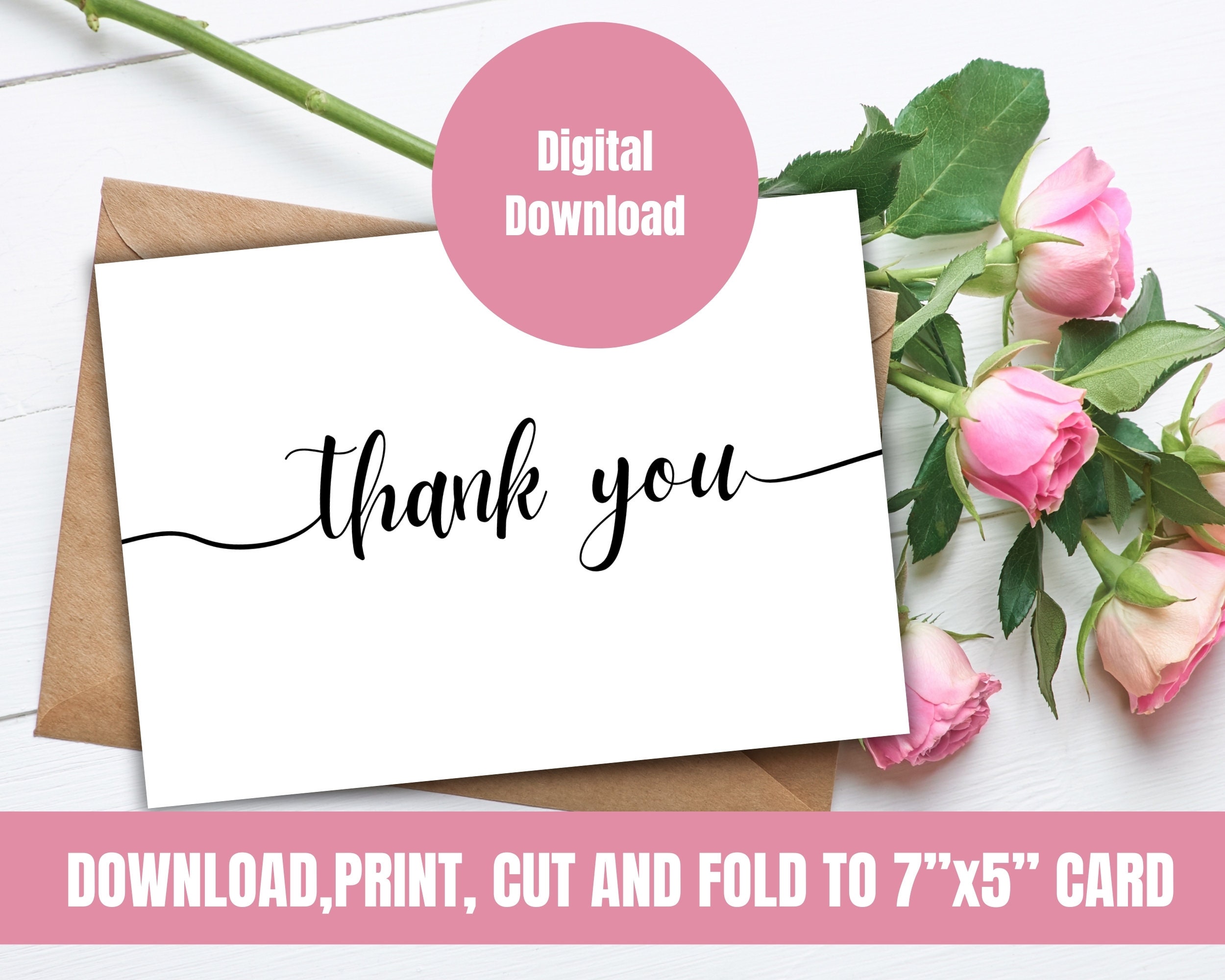 Digital Thank You Card,thank You Template,printable Thank You Card,diy ...