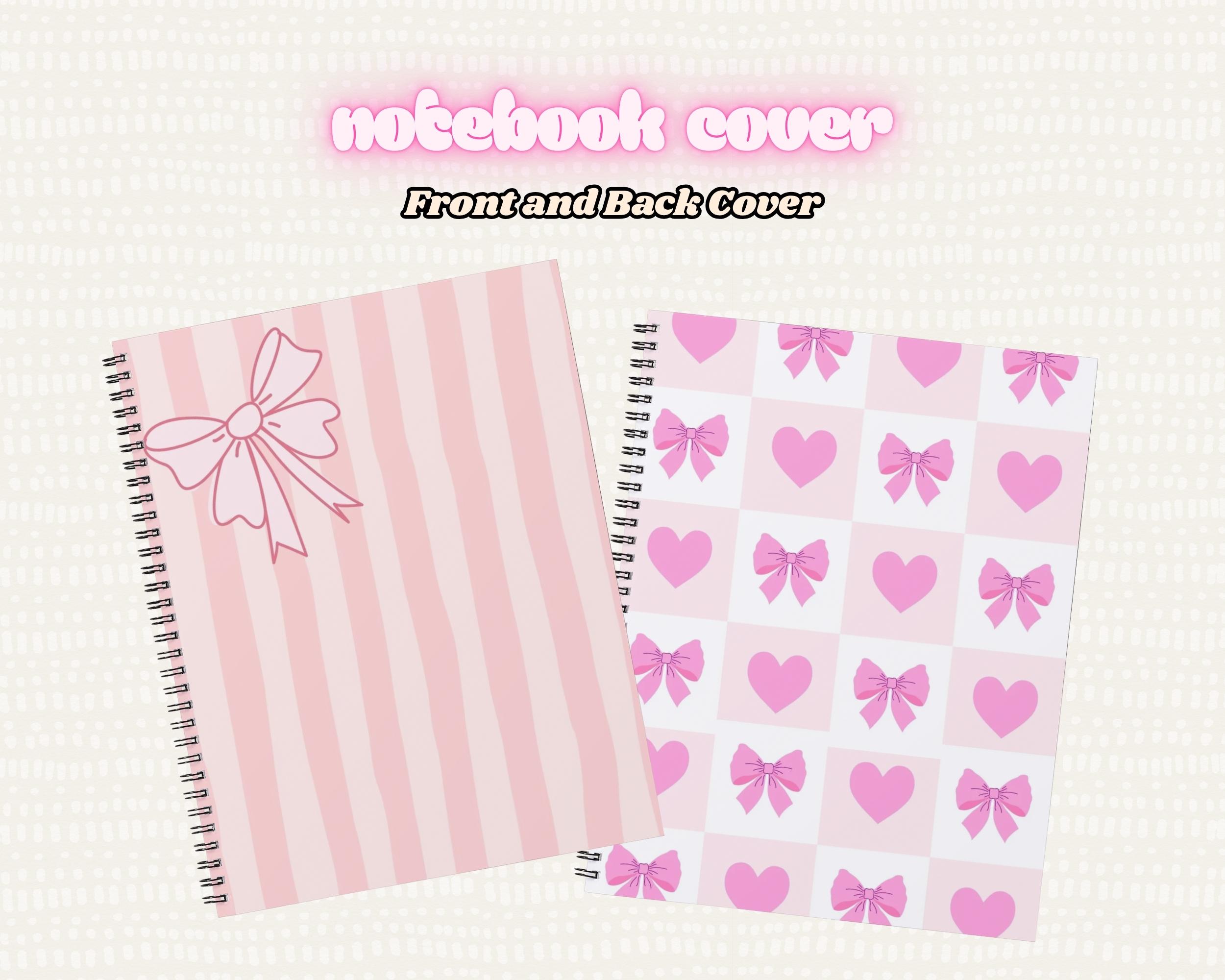 Coquette Notebook Printable, Ribbon Notebook Template, Digital Notebook ...