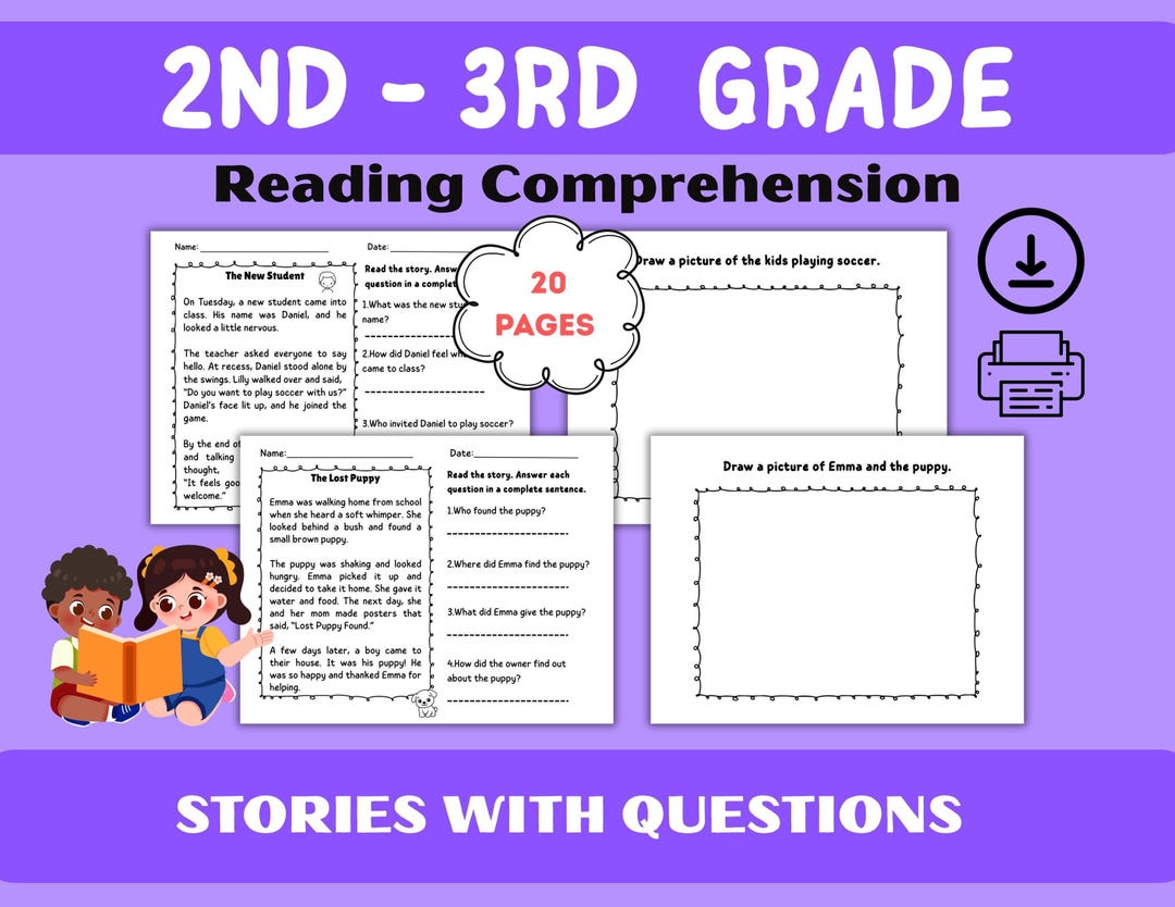 Reading Comprehension Worksheets, Stories With Questions, Reading ...