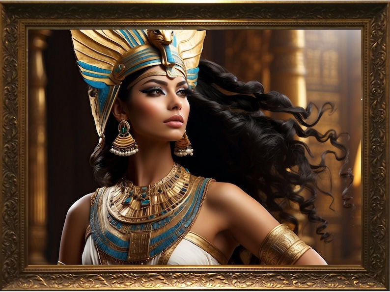 Beautiful Cleopatra Wall Poster,pyramide Wall Art,egypt Wall Decor ...