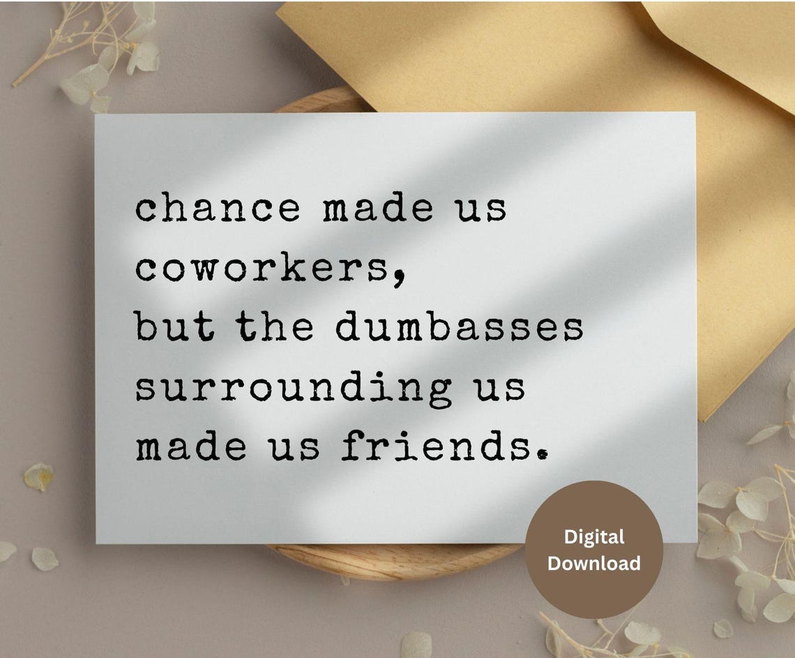 Funny Coworker Printable Card, Office Humor Greeting Card, Coworker ...