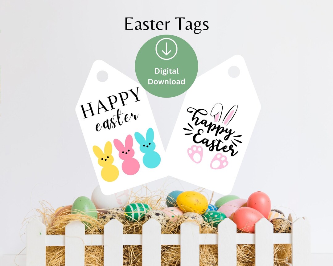 Easter Gift Tags, Basket Tags for Easter, Printable PDF Instant ...
