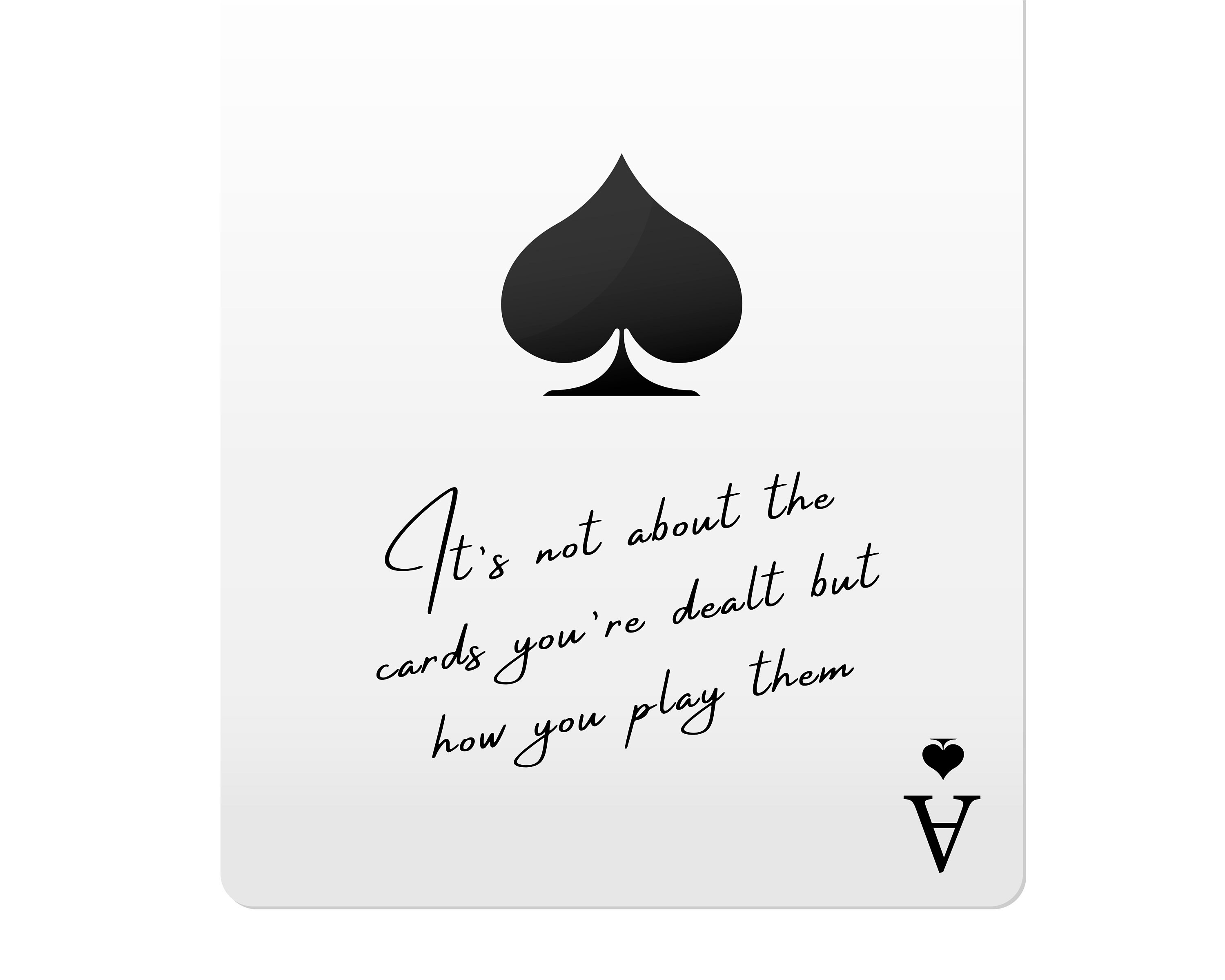 Ace of Spades Print, Retro Playing Card Wall Art, Inspiring Quote ...