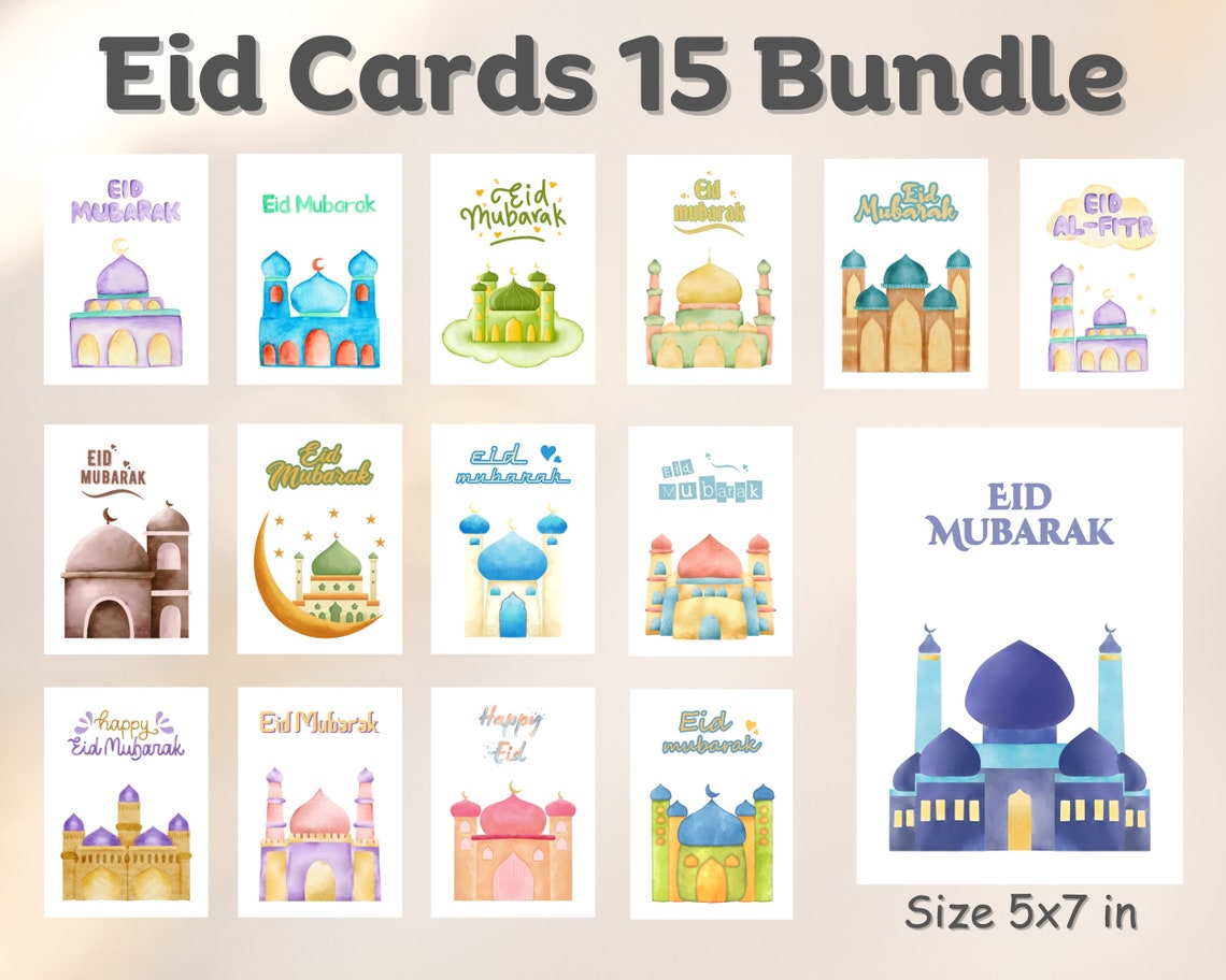Eid Mubarak Card,islamic Greeting Card,ramadan Kareem Card,printable ...