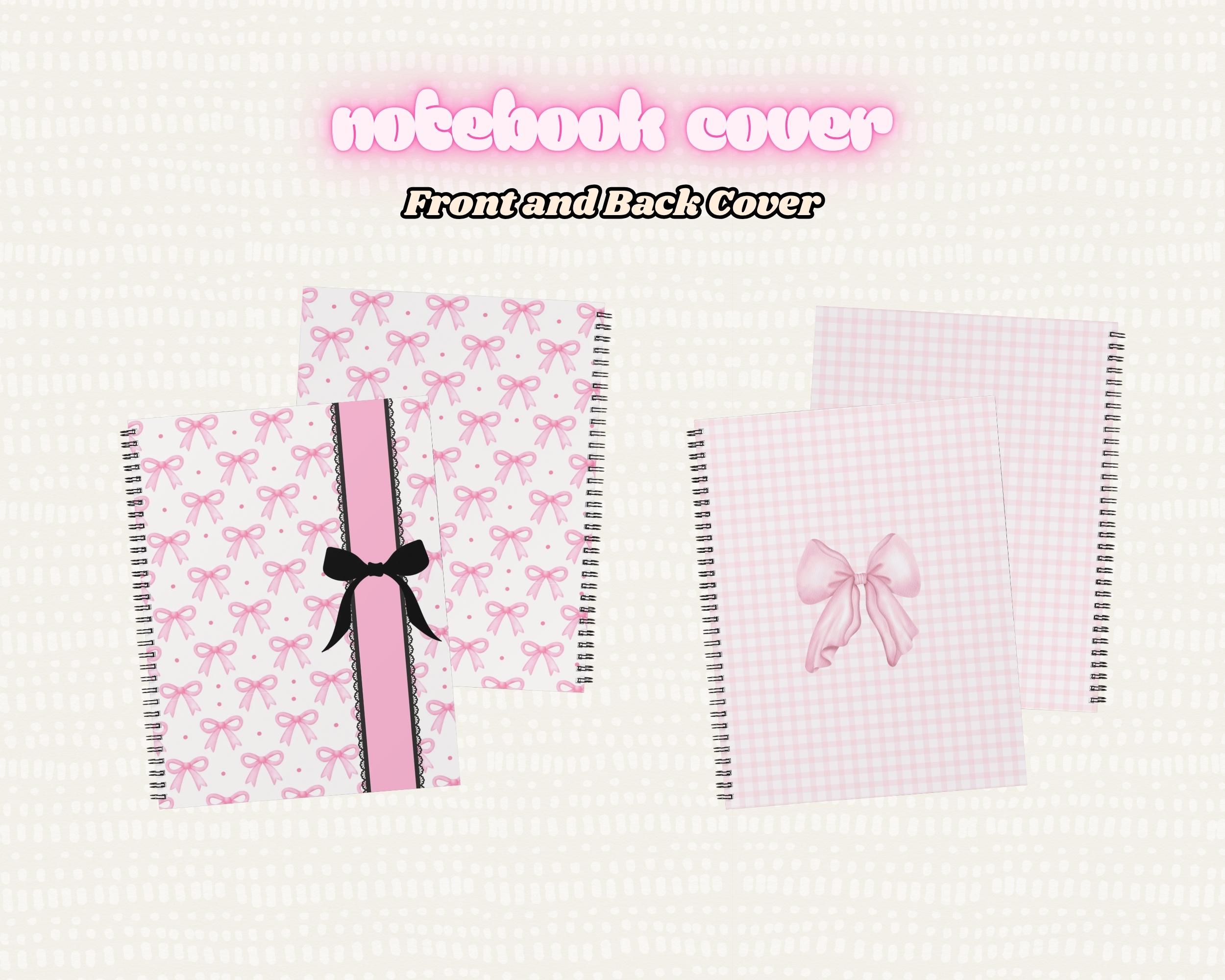 Coquette Notebook Printable, Ribbon Notebook Template, Digital Notebook ...