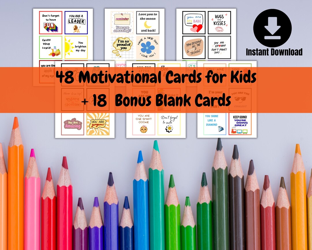 Printable Affirmation Cards, Lunch Box Notes for Kids, Motivational ...