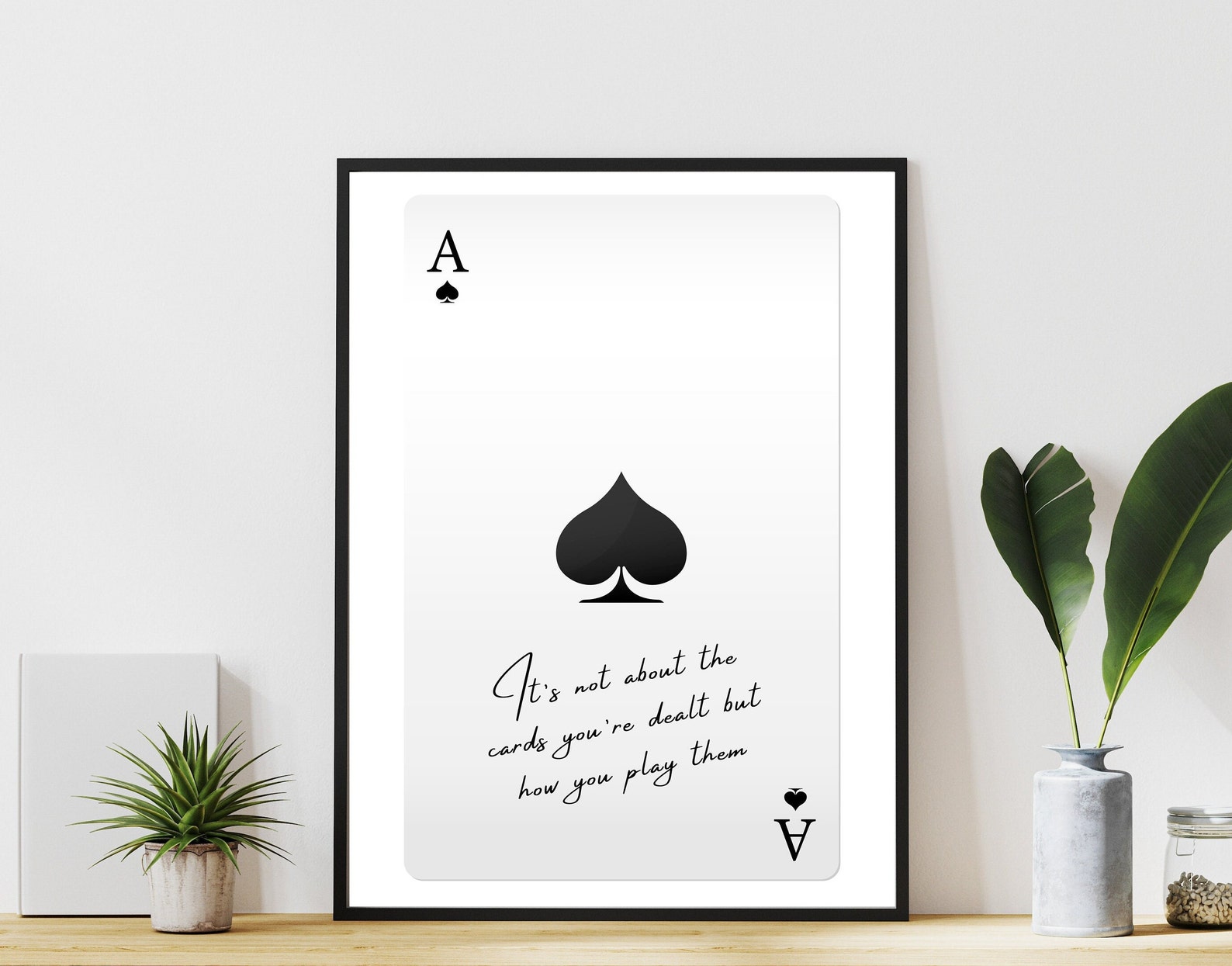 Ace of Spades Print, Retro Playing Card Wall Art, Inspiring Quote ...