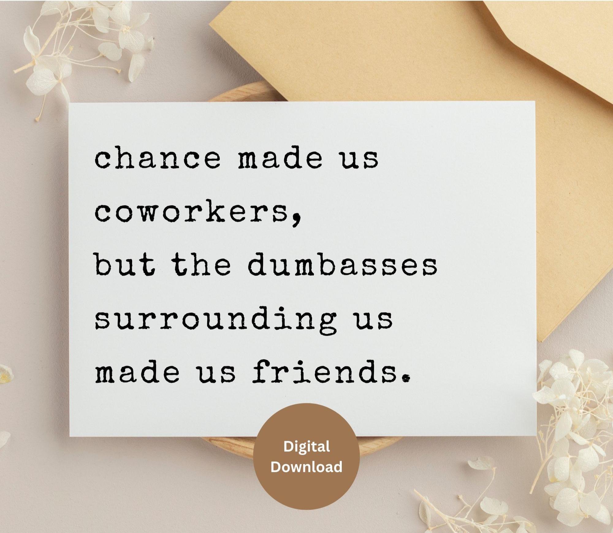 Funny Coworker Printable Card, Office Humor Greeting Card, Coworker ...