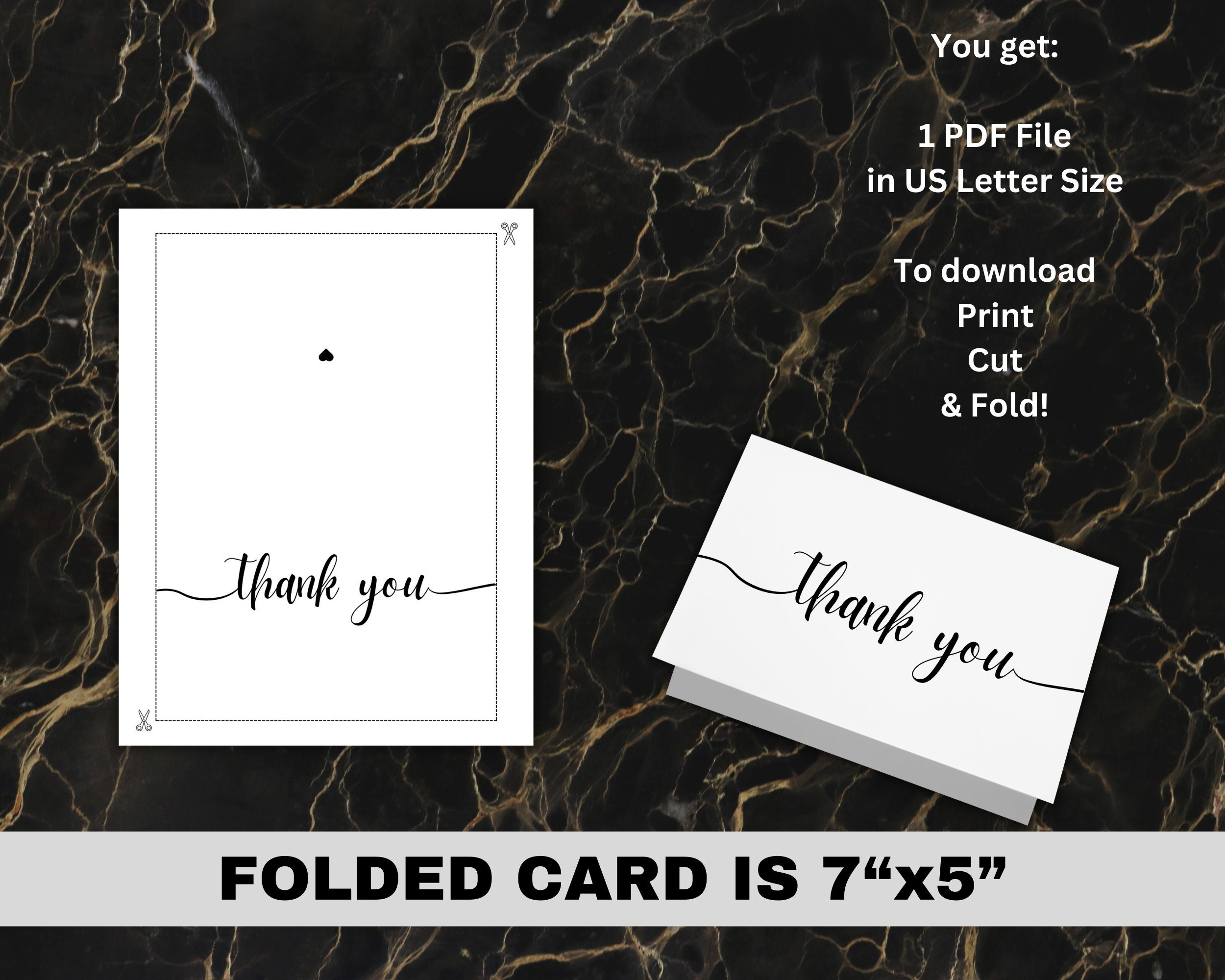 Digital Thank You Card,thank You Template,printable Thank You Card,diy ...
