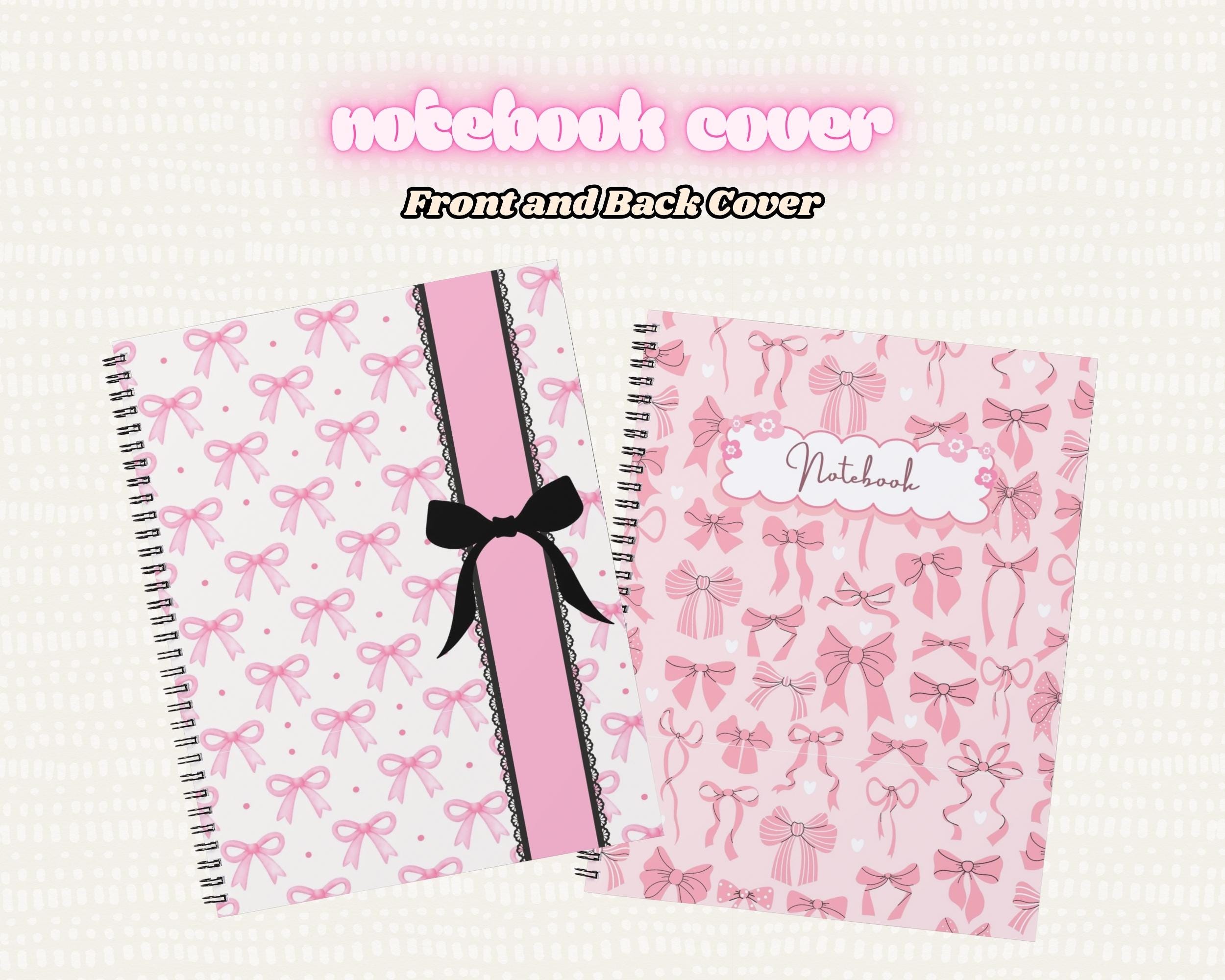 Coquette Notebook Printable, Ribbon Notebook Template, Digital Notebook ...