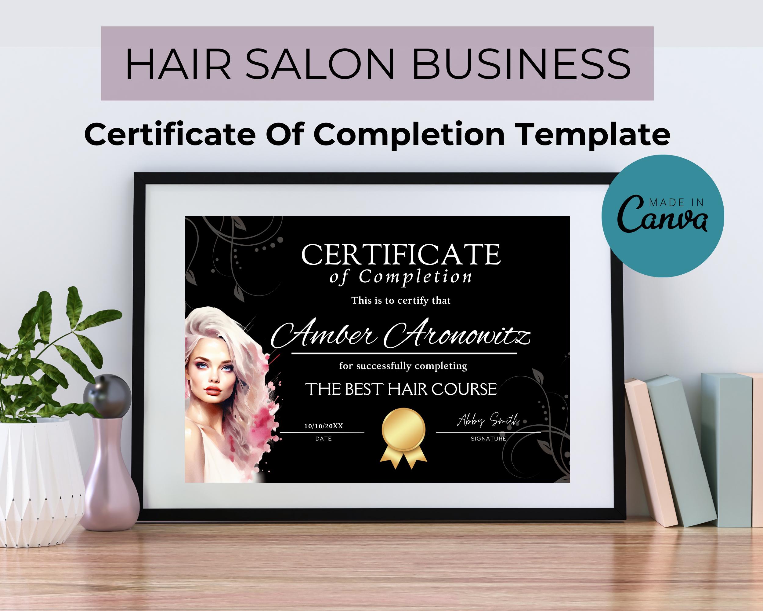 Editable Training Certificate Template, Esthetician Template, Printable ...