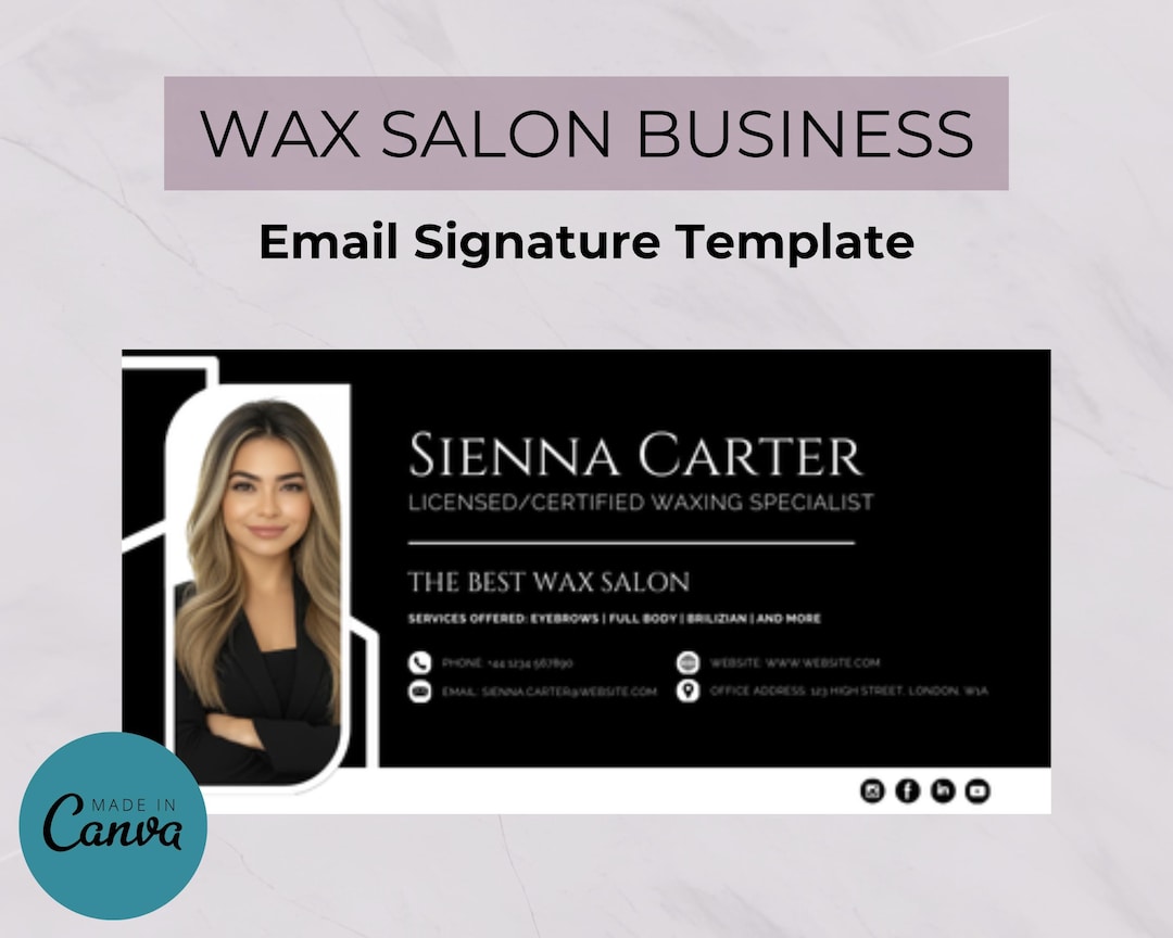 Aesthetic Email Signature Template For, Wax Techs, Makeup Techs ...