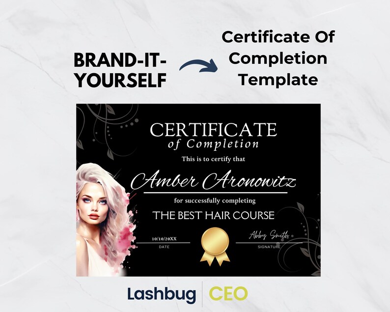 Editable Training Certificate Template, Esthetician Template, Printable ...