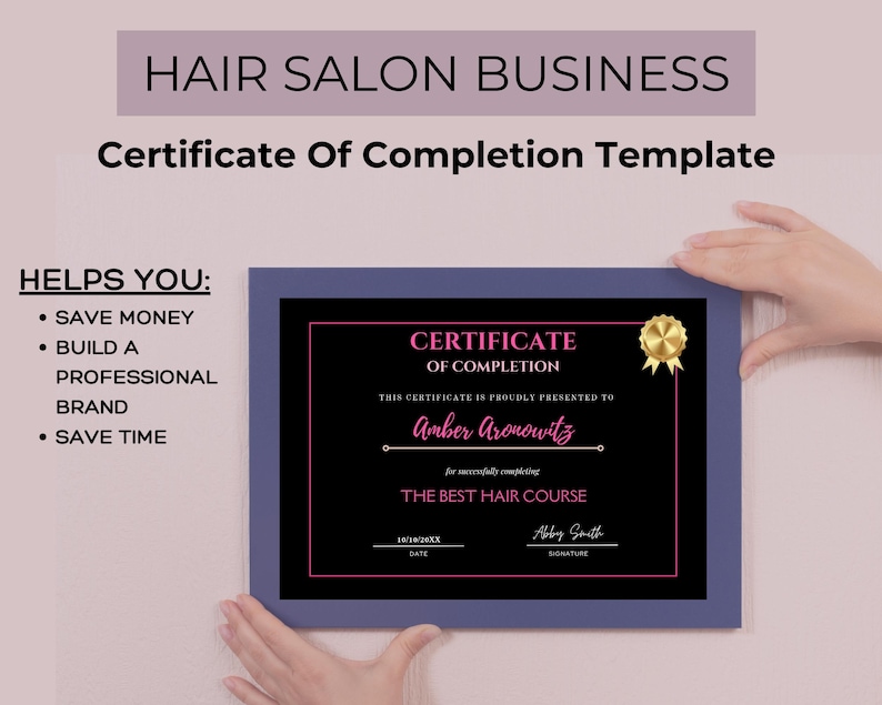 Editable Training Certificate Template, Esthetician Template, Printable ...