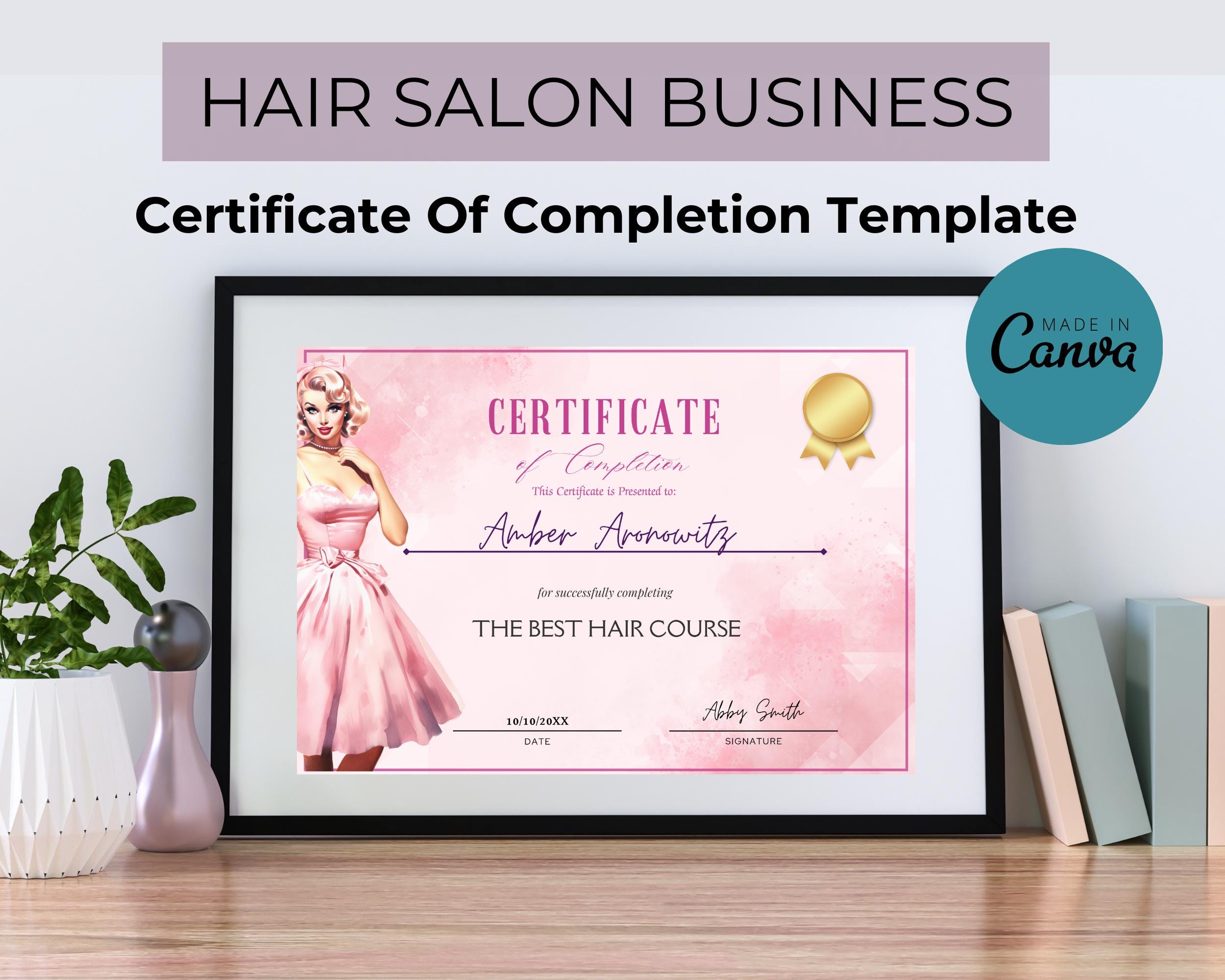 Editable Training Certificate Template, Esthetician Template, Printable ...