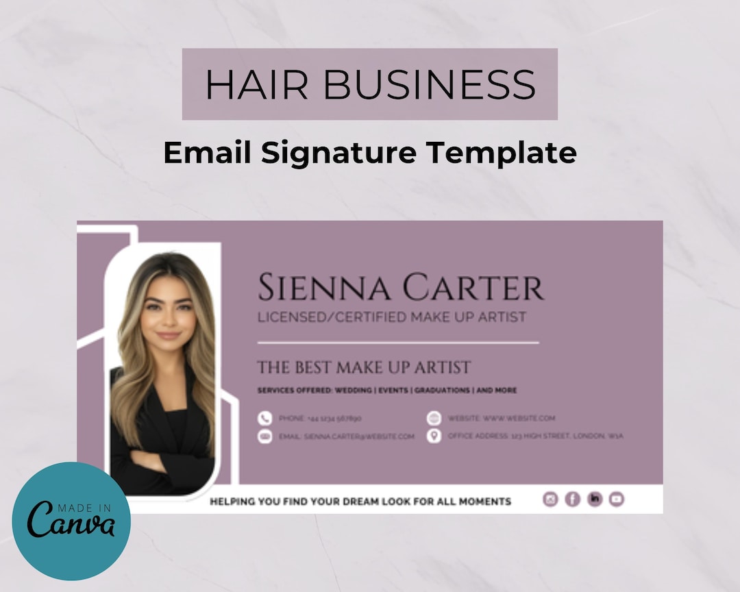 Aesthetic Email Signature Template For, Makeup Techs, Educators, Makeup ...