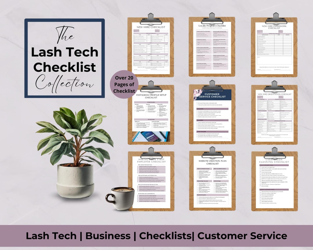 The Lash Tech Checklist Collection All-in-one Toolkit for Lash Business ...