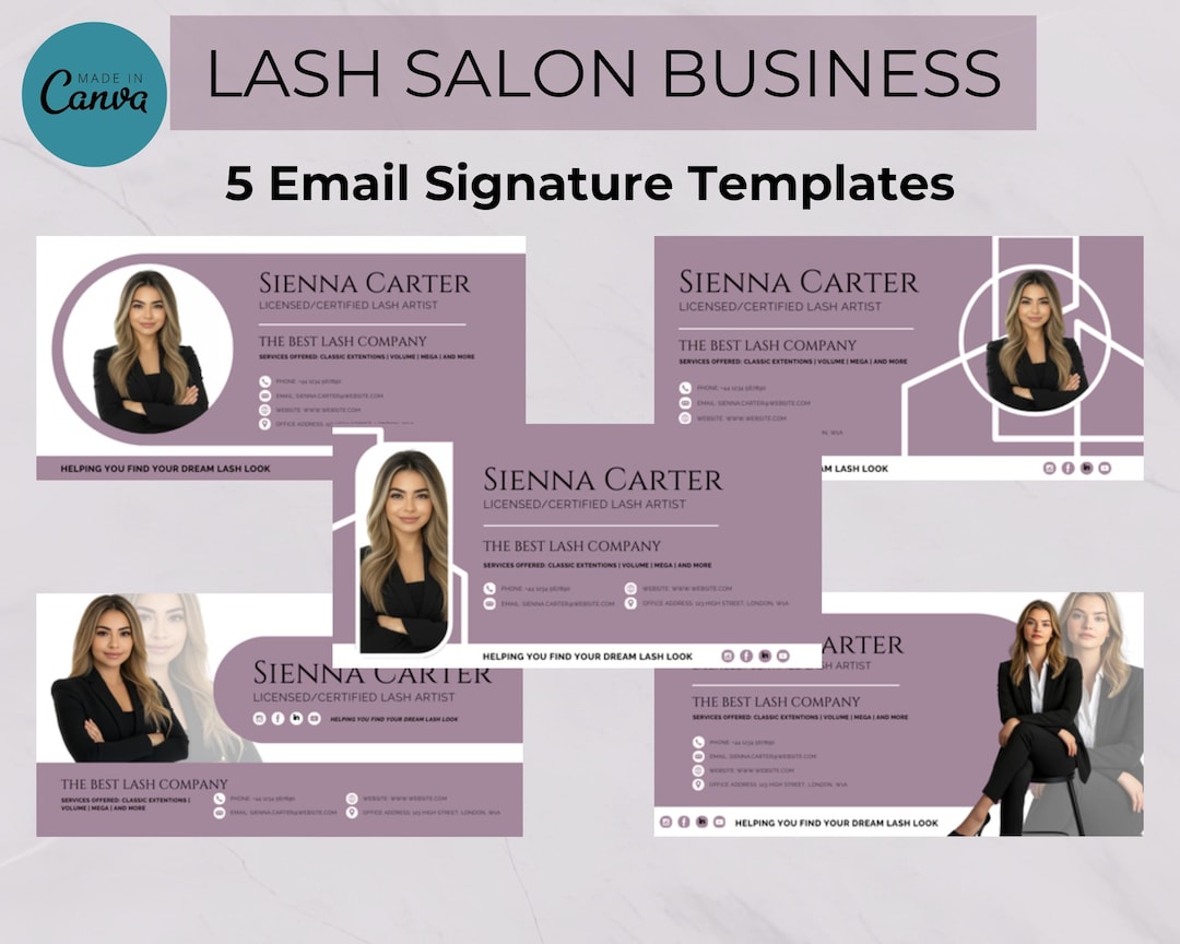 Aesthetic Email Signature Template For, Lash Techs, Educators, Makeup ...