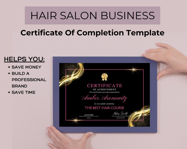 Editable Training Certificate Template, Esthetician Template, Printable ...
