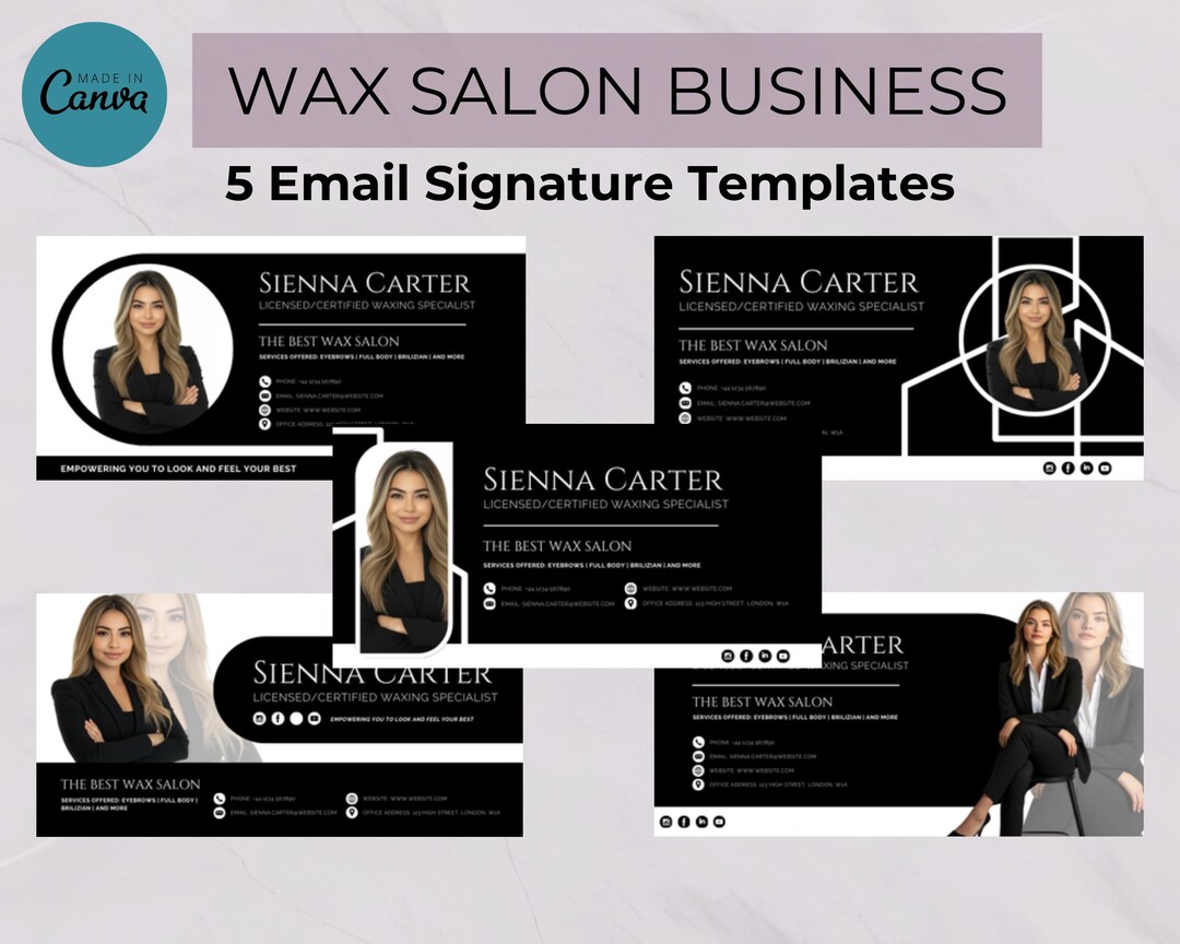 Aesthetic Email Signature Template For, Wax Techs, Makeup Techs ...