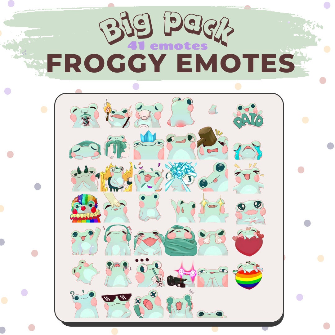 Mint FROGGY EMOTES Big Pack 41 Emotes - Etsy