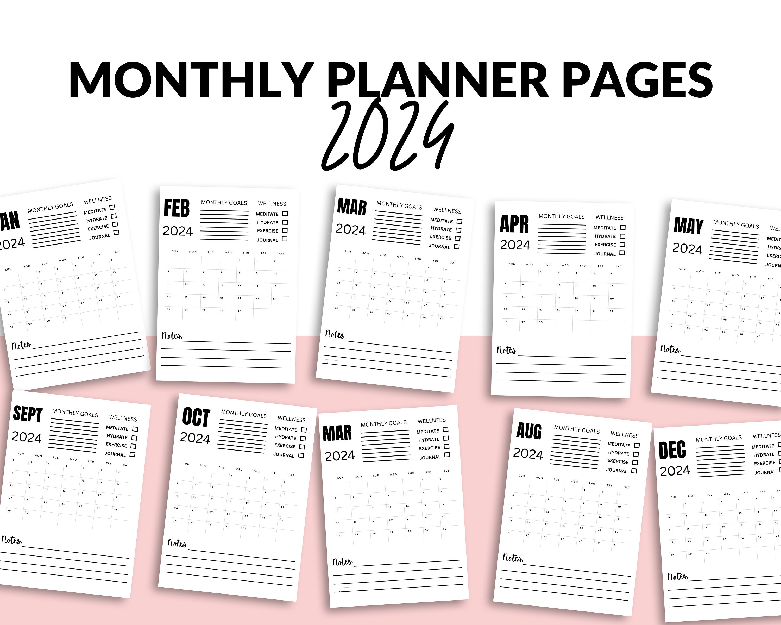 Creative Monthly Planner Sheets Digital Download - Etsy