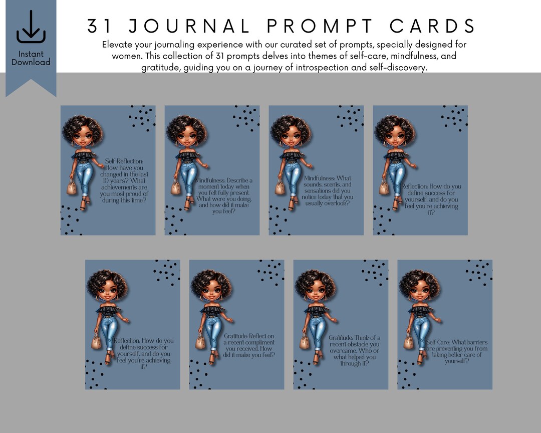 31 Journal Prompt Cards - Etsy