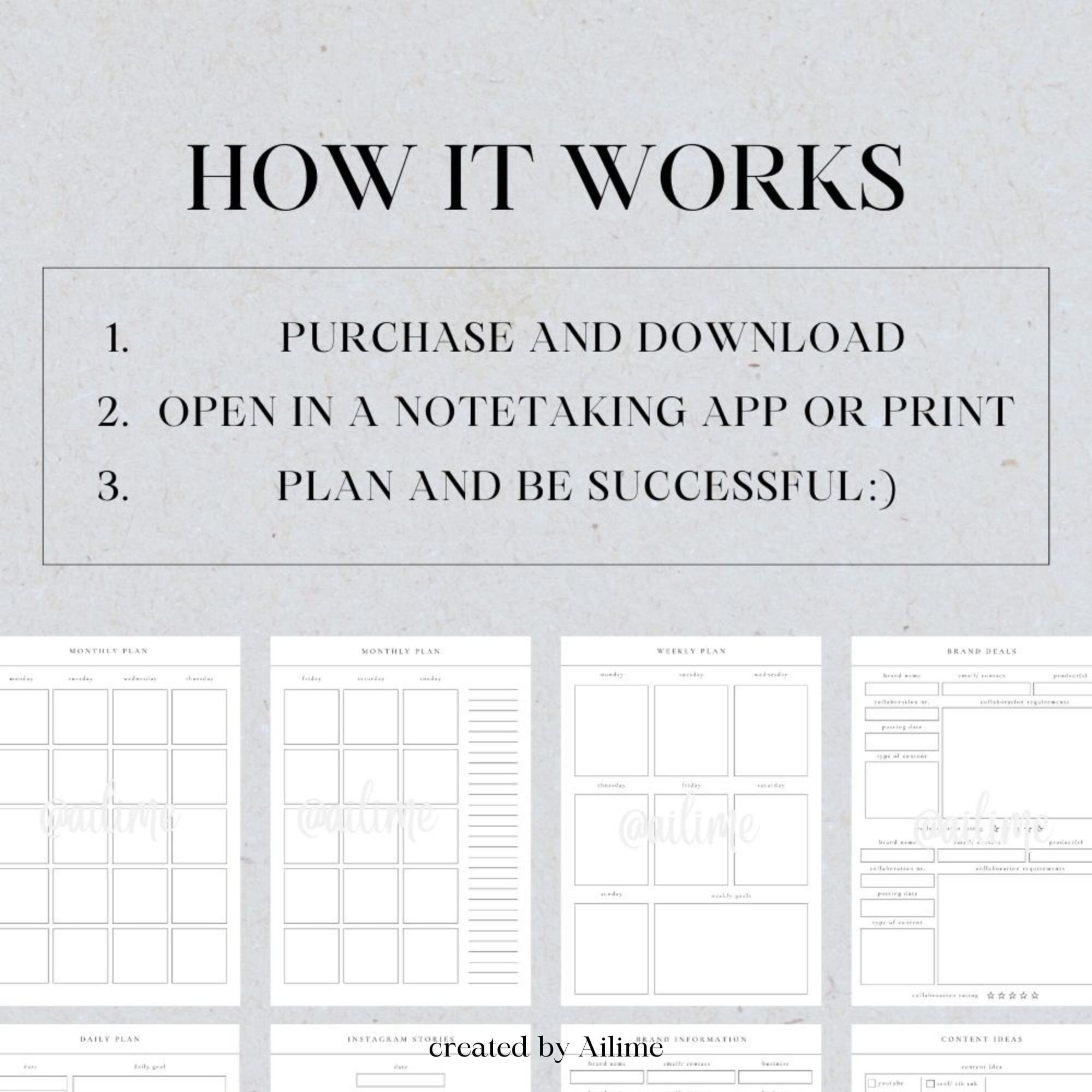 Daily Planner Templates A5 | Aesthetic Plain Planner Printables - Etsy