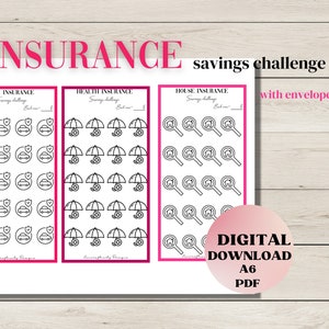 Car/health/house Insurance Savings Challenge| Printable and Digital ...
