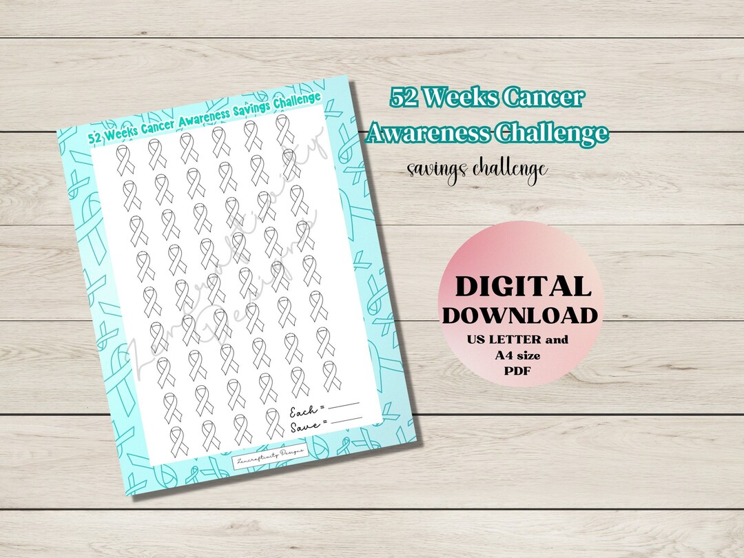 52 Weeks Cervical Cancer Awareness Savings Challenge Digital Download ...