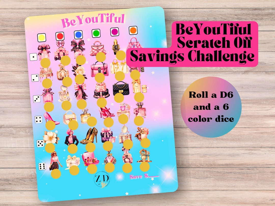 Beyoutiful Scratch off Savings Challenge 5x8 Inch| Self Care Scratch ...