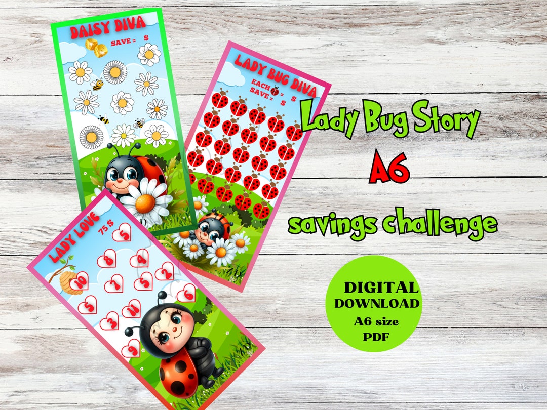 Lady Bug Story Savings Challenge| A6 Printable and Digital Download - Etsy