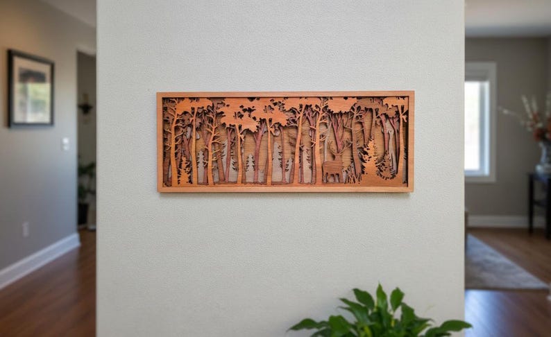 3D Buck in Forest Wood Wall Art | Layered Laser Cut Wildlife Decor - Etsy