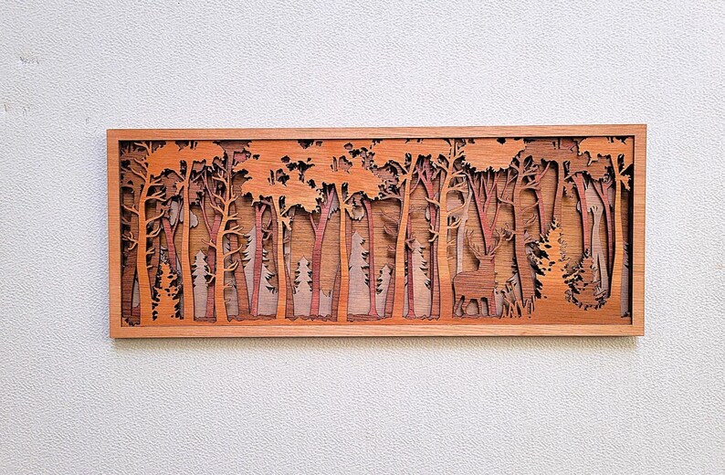 3D Buck in Forest Wood Wall Art | Layered Laser Cut Wildlife Decor - Etsy
